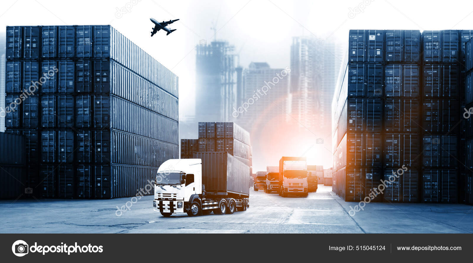 logistics background blue tone for delivery business or transportion ...